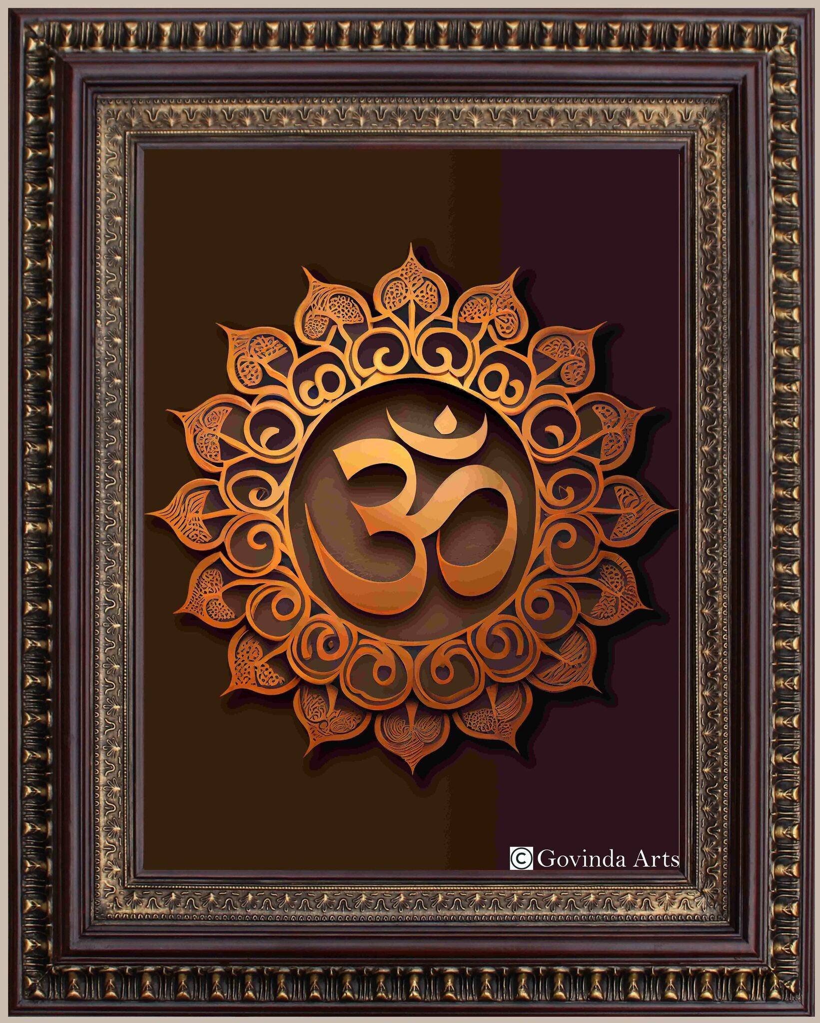 Om Symbol Painting Om Symbol D4 Canvas Painting Synthetic Frame